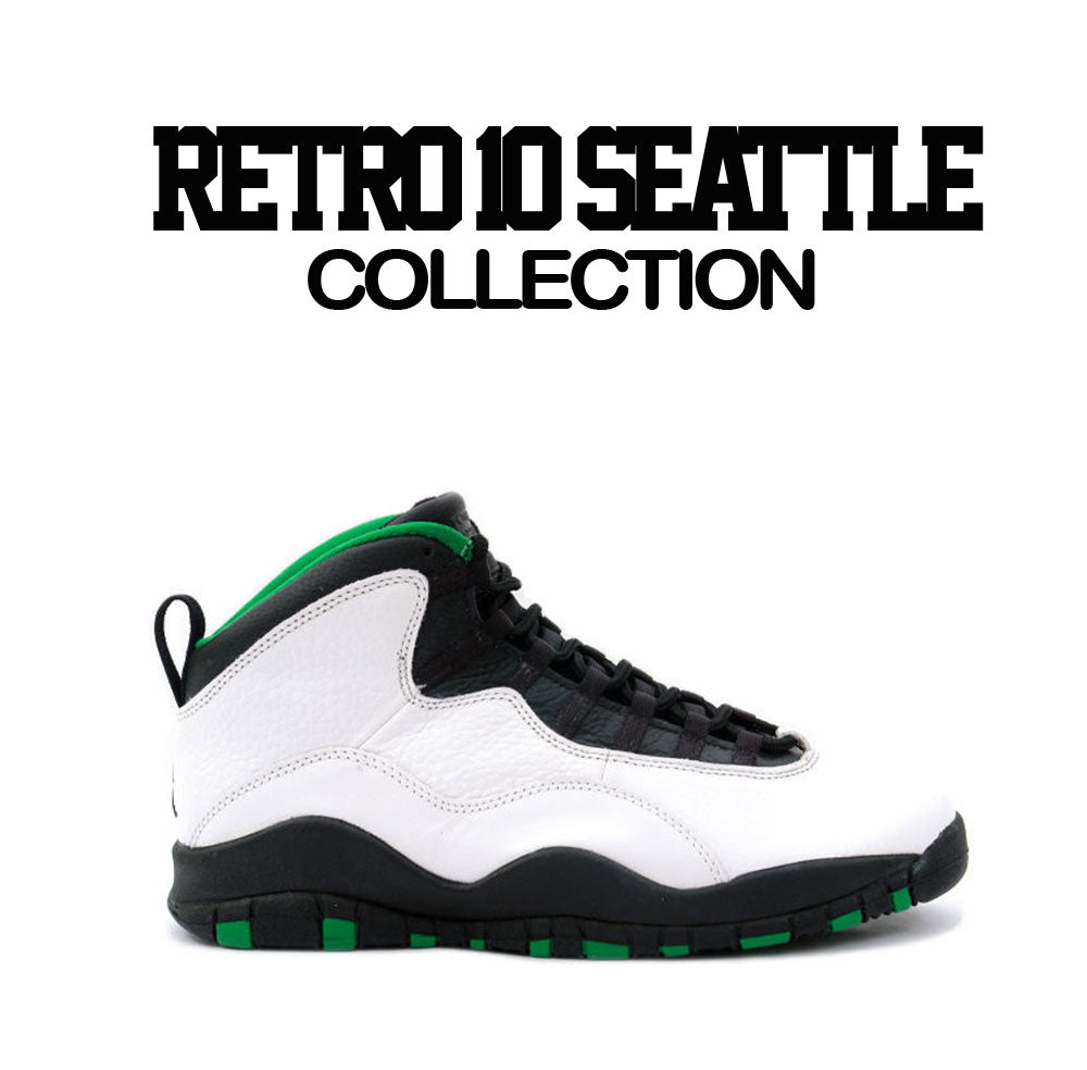 Jordan 10 Seattle Sneaker tees Match Retro 10s seattle shoes.