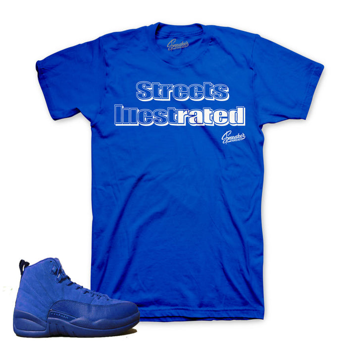 Match Jordan 12 deep royal blue shirts retro 12 royal blue.