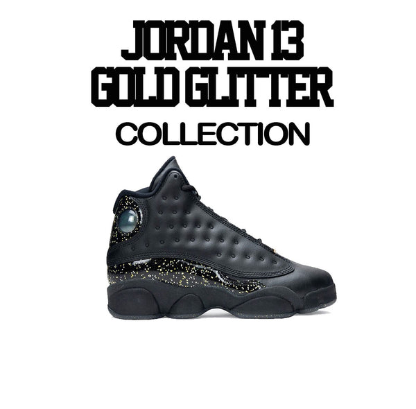 Jordan 13 gold glitter sneaker sweaters match retro 13s black metallic ...