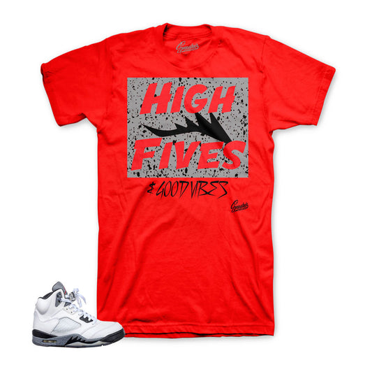 Jordan 5 cement shirt match retro 5s sneaker tee match cement 5.